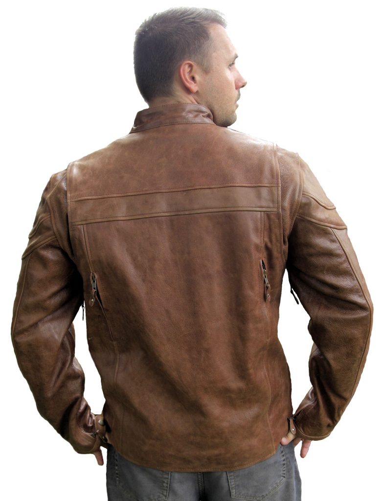 Mens Tall Size Retro Brown Concealed Carry Buffalo Hide Leather Cafe ...