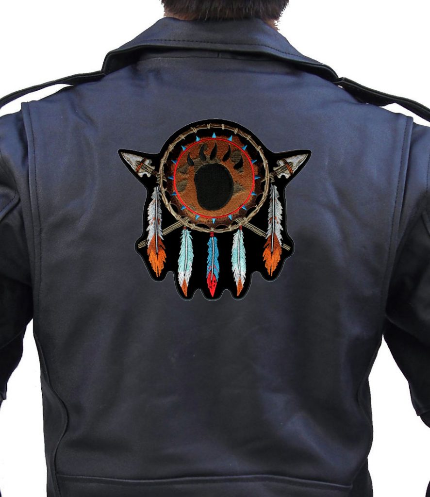 Native American Indian Feathers, Bear Design Biker Patch – Leather Supreme