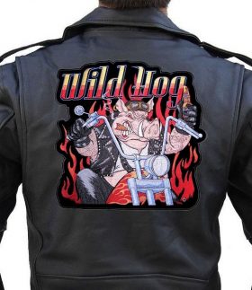 Wild Hog Motorcycle Flames Embroidered Biker Patch – Leather Supreme