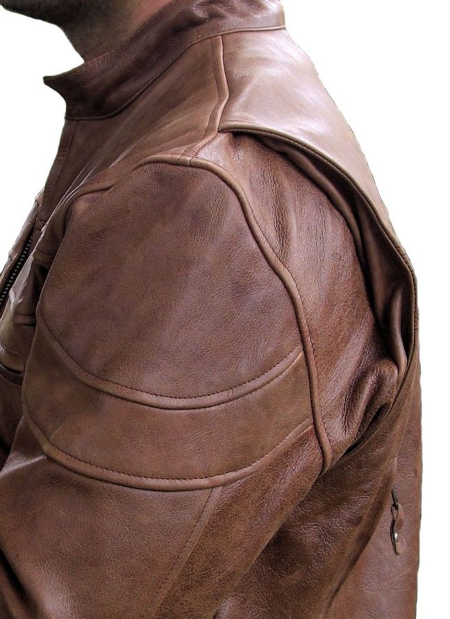 Mens Tall Size Retro Brown Concealed Carry Buffalo Hide Leather Cafe ...