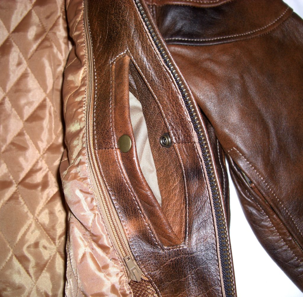 Mens Retro Brown Concealed Carry Buffalo Hide Leather Cafe Motorcycle ...