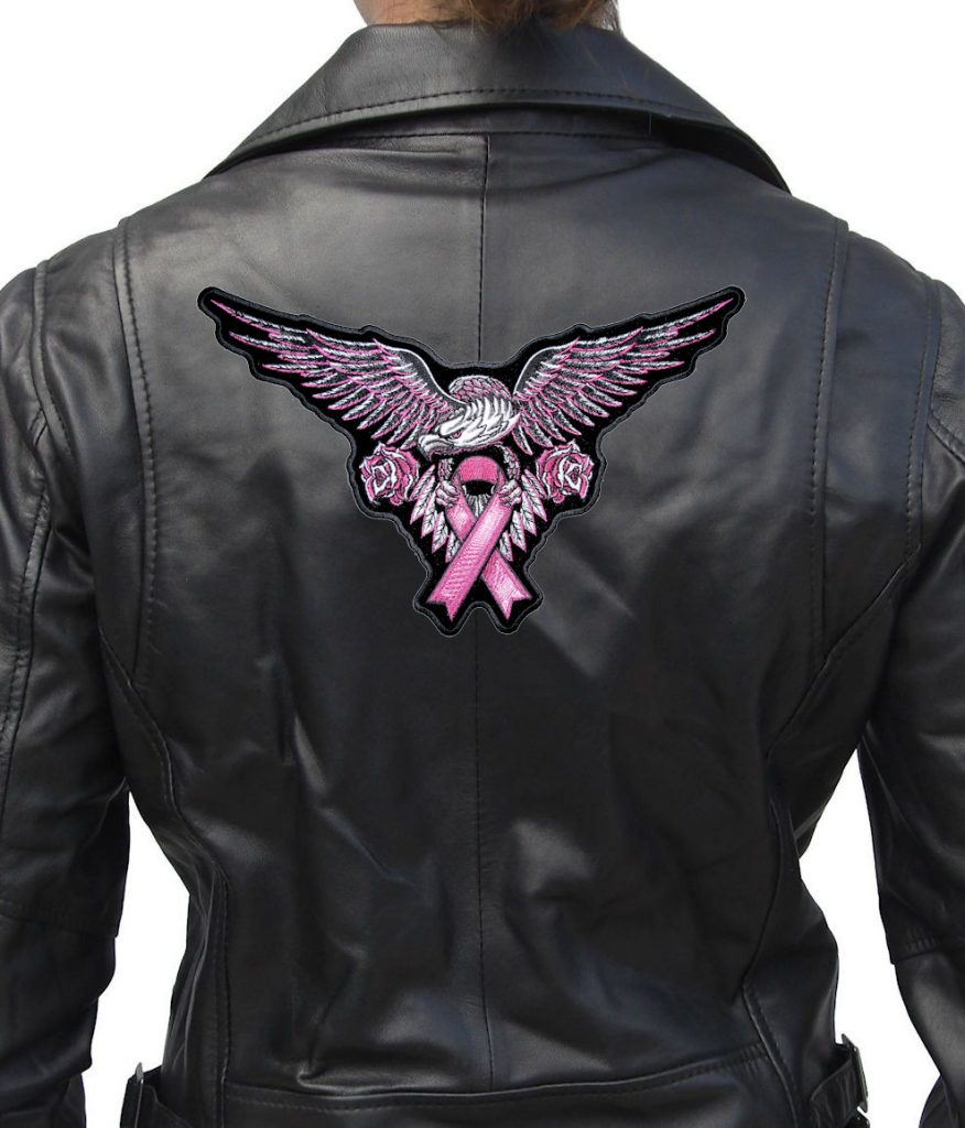 Ladies Breast Cancer Awareness Pink Eagle with Ribbon Biker Patch ...