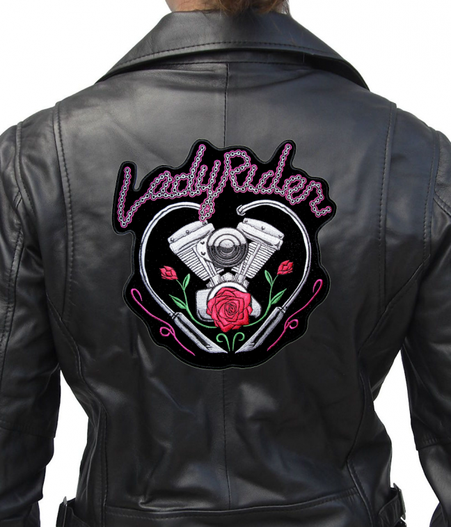 Lady Rider Chain Engine Embroidered Biker Patch – Leather Supreme