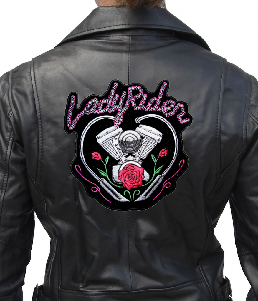 Lady Rider Chain Engine Embroidered Biker Patch – Leather Supreme