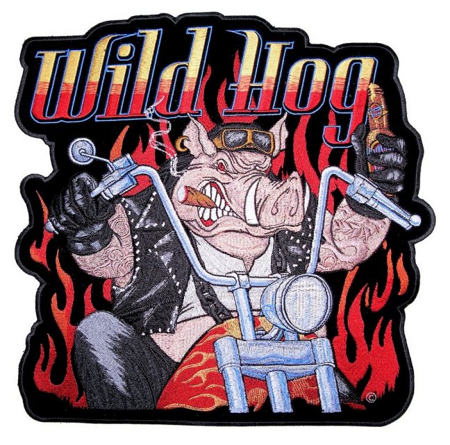 Wild Hog Motorcycle Flames Embroidered Biker Patch – Leather Supreme