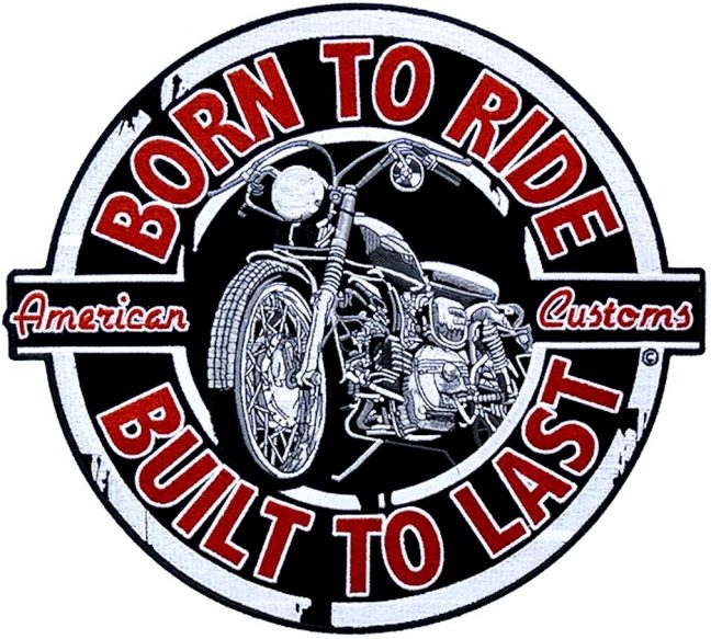 Mens Born To Ride Built To Last American Customs Biker Patch – Leather ...