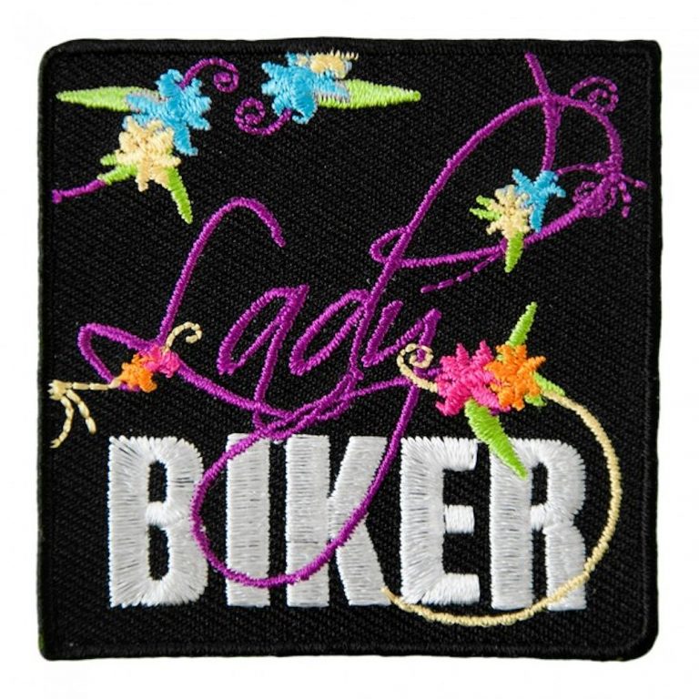 Lady Biker Flowers Ladies Embroidered Biker Patch – Leather Supreme