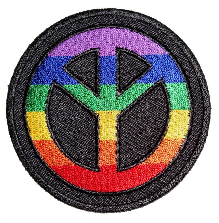 Gay, LGBT Peace Sign Embroidered Biker Patch – Leather Supreme