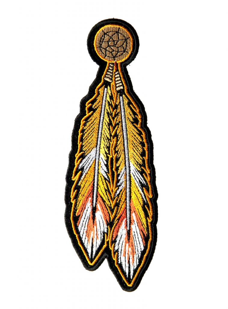 Native Indian Gold Dream Catcher Feathers Biker Patch – Leather Supreme