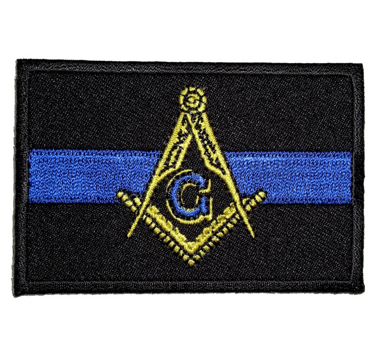 Masonic Thin Blue Line For Law Enforcement Embroidered Patch – Leather ...