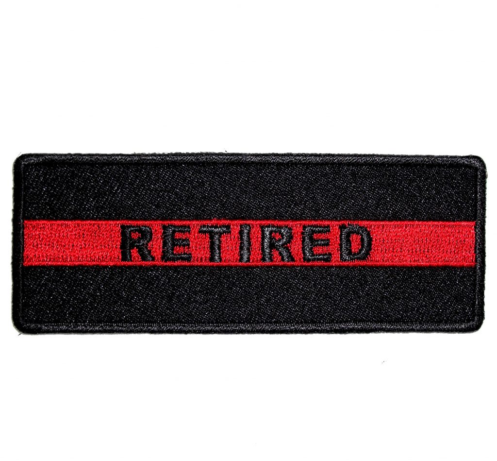 Thin Red Line Retired For Firefighters Embroidered Patch – Leather Supreme
