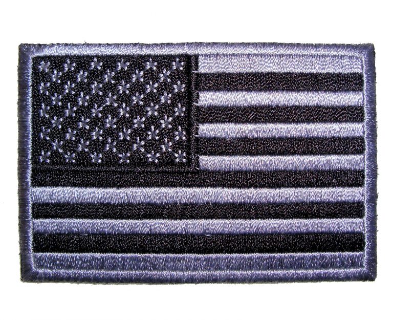 Subdued Gray And Black American Flag Embroidered Patch – Leather Supreme
