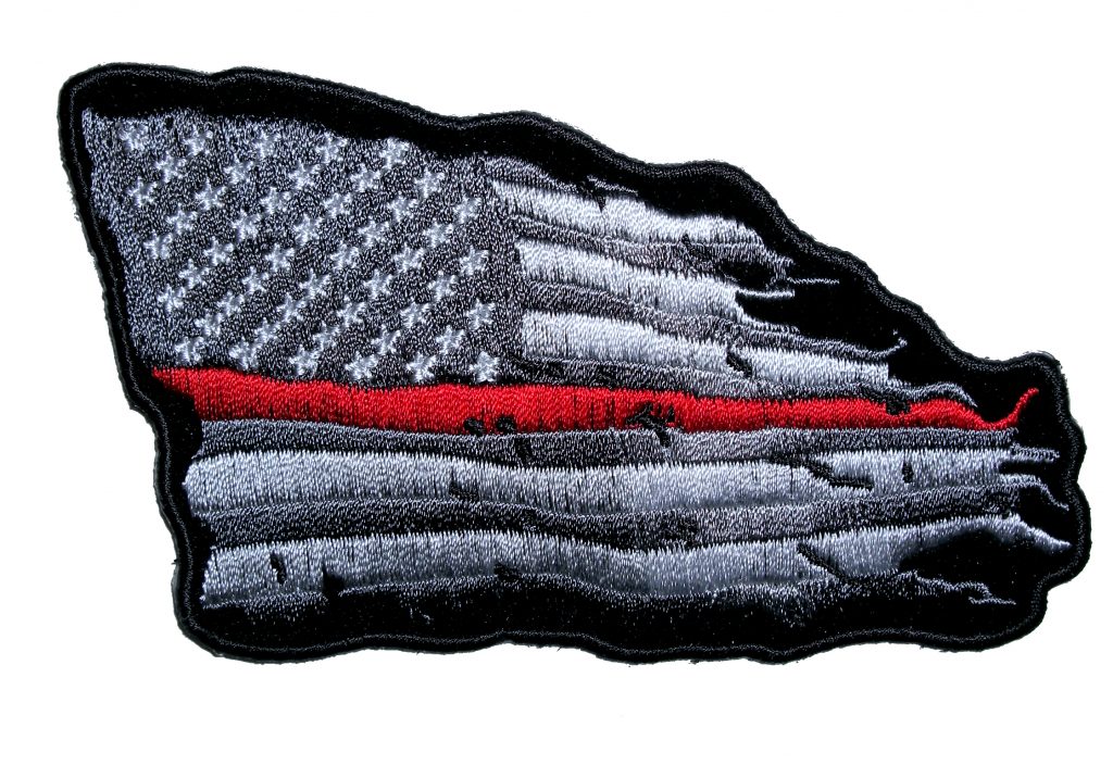 Subdued Distressed American Flag with Thin Red Line Patch – Leather Supreme