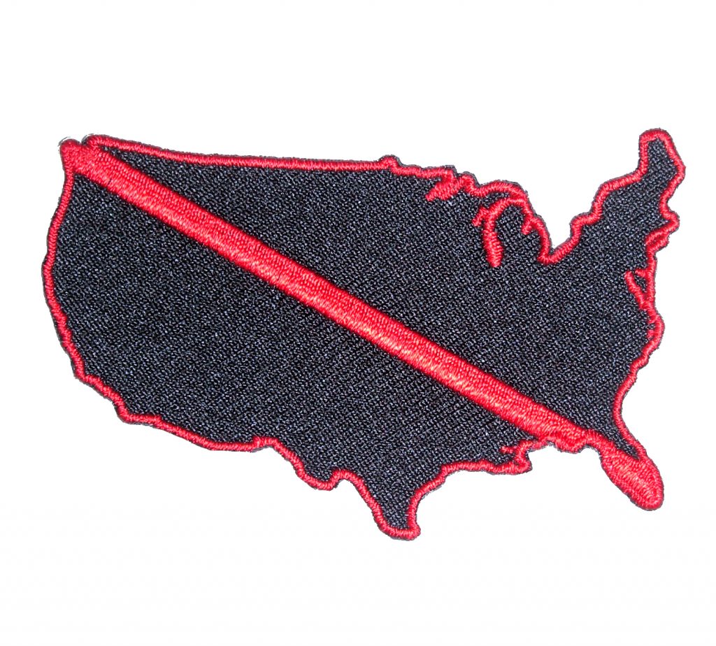 Thin Red Line Firefighters Fireman United States Map Patch – Leather ...