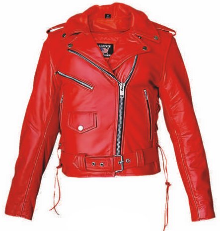 Ladies Top Grain Cowhide Red Leather Motorcycle Jacket WLSJ04 – Leather ...