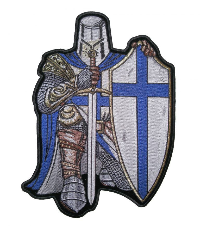Christian Blue and White Crusader Knight Patch – Leather Supreme