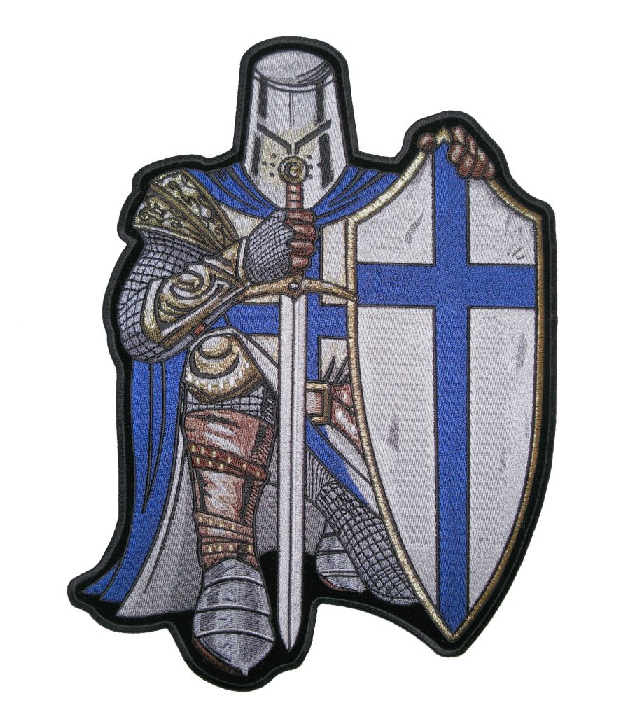 Christian Blue and White Crusader Knight Patch – Leather Supreme