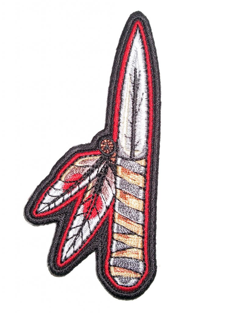 Native American Dagger With Feathers Biker Patch – Leather Supreme