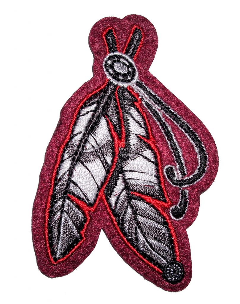 Native American Dual Red And Gray Feathers Biker Patch – Leather Supreme