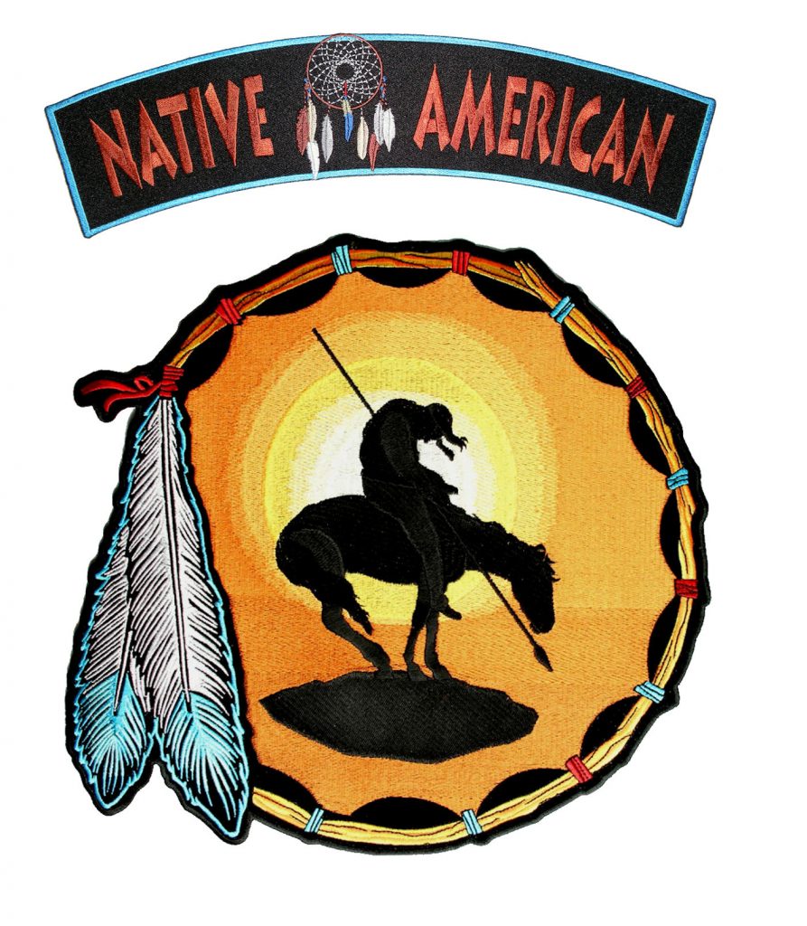 Native American Rocker And End Of The Trail 2 PC Embroidered Patch Set ...