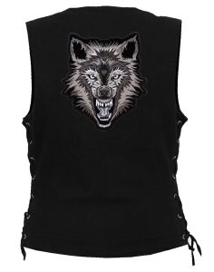 Angry Snarling Wolf Wolves Embroidered Biker Patch – Leather Supreme