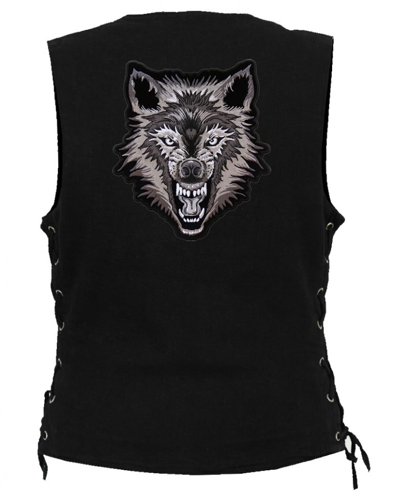 Angry Snarling Wolf Wolves Embroidered Biker Patch – Leather Supreme